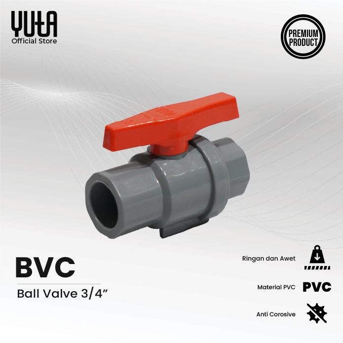 Jual YUTA Stop Kran / Keran Katup - Ball Valve 3/4 Inch PVC BVC | Shopee Indonesia