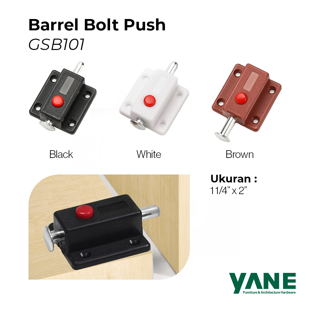 Jual Grendel Yane / Slot Pintu / Barrel Bolt Push to Open GSB101 Yane ...