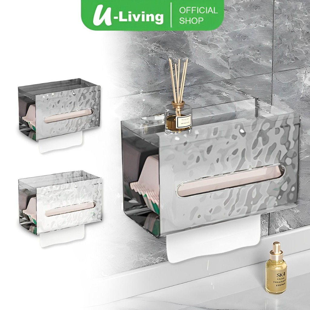 Jual U-Living Kotak Tissue Dinding Tempat Tisu Motif Ice Pattern ...