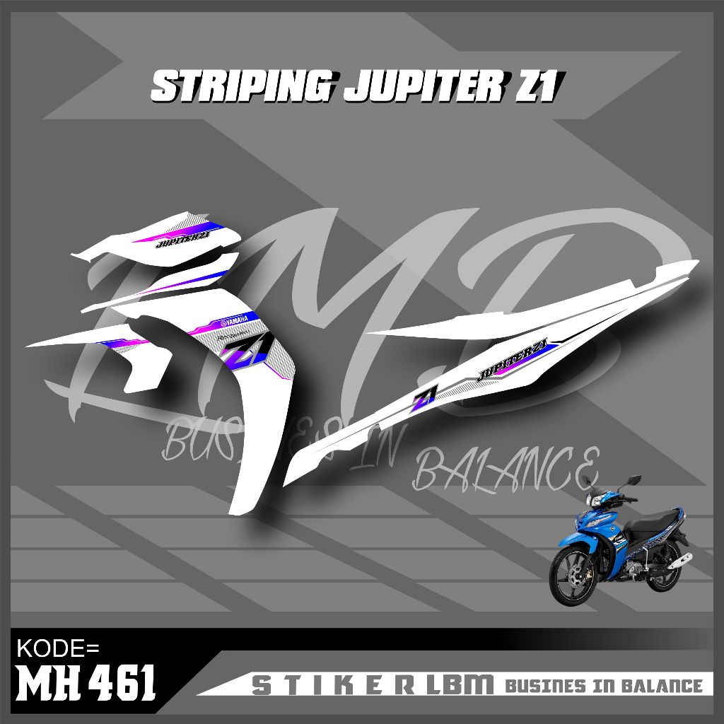 Jual STIKER STRIPING MOTOR JUPITER Z1 KEREN LIS VARIASI DASAR PUTIH ...