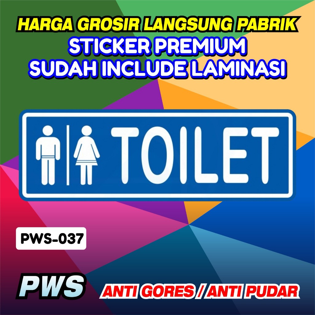 Jual Sticker Toilet 10x40/Stiker Pintu Toilet/Stiker Safety Sign Custom ...