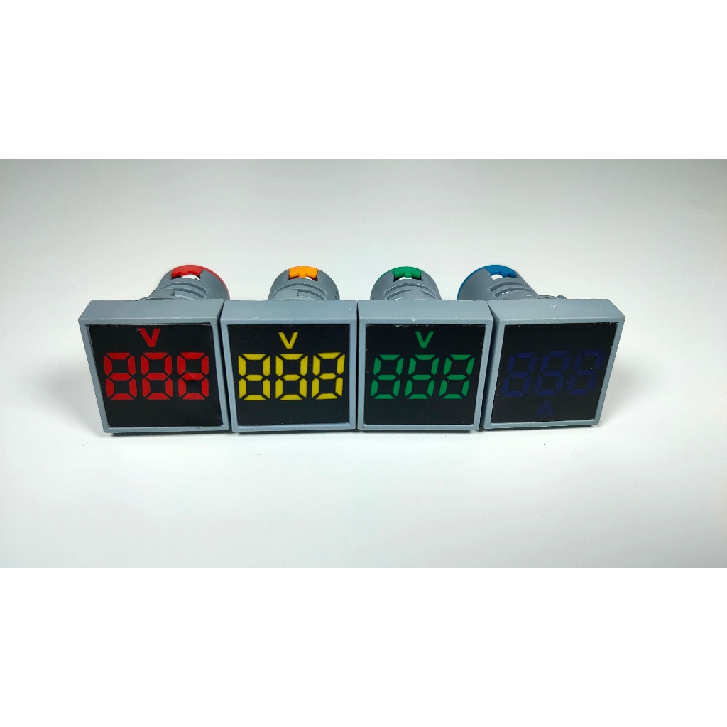 Jual Pilot Lamp LED with VOLT METER 22mm KOTAK AD16-22FVD | Shopee ...
