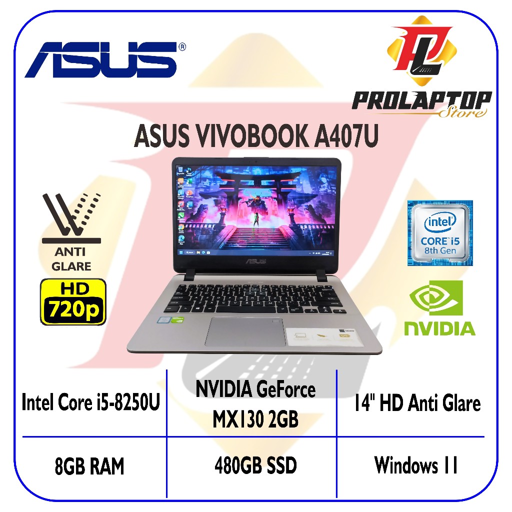 Jual Asus VivoBook A407U Intel Core i5-8250U NVIDIA GeForce MX130 RAM ...