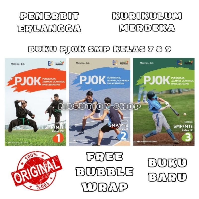 Jual Buku PJOK Kelas 1 2 3 / 7 8 9 SMP/MTs Erlangga Kurikulum Merdeka Km - Penjasorkes ...
