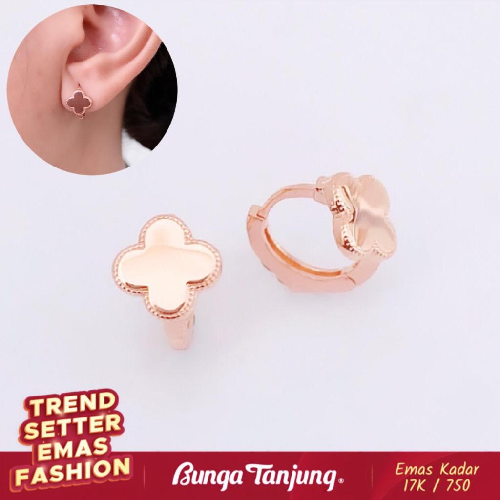 Jual ANTING KLIP CLOVER PLAT - EMAS 17K - BUNGA TANJUNG GOLD | Shopee ...