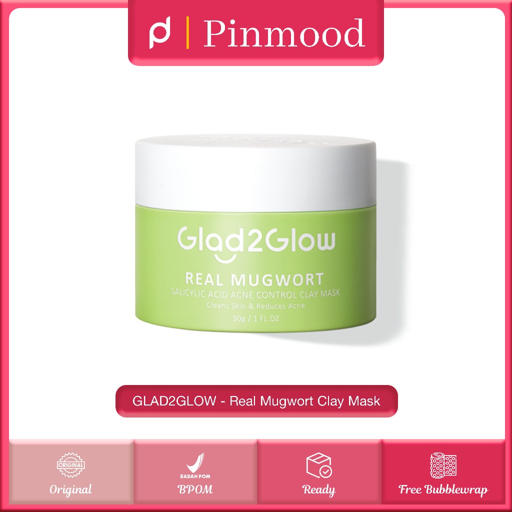 Jual GLAD2GLOW - REAL MUGWORT CLAY MASK ( 30 g ) - Masker Wajah Face Facial Salicylic Acid Jelly ...
