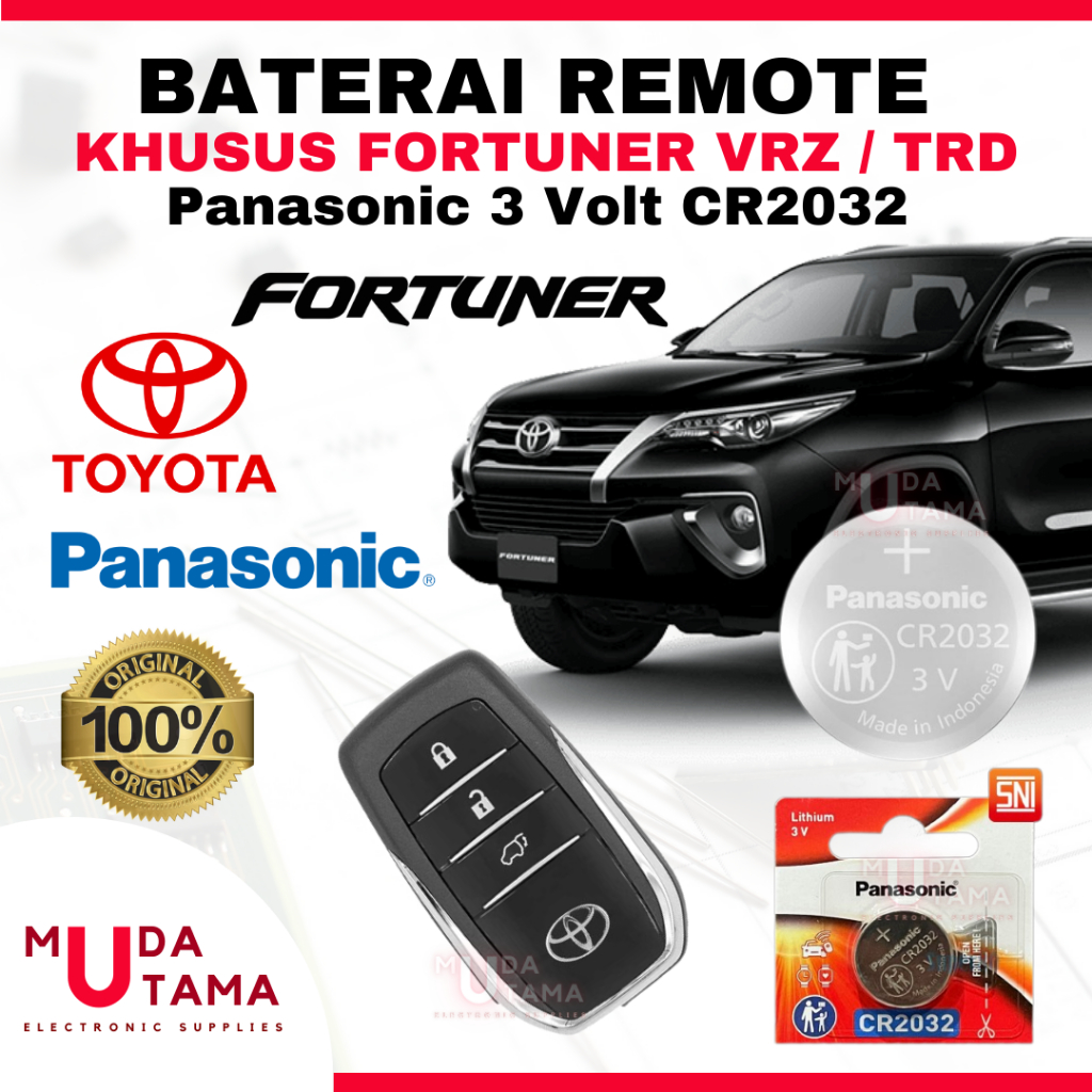 Jual Baterai Remote Mobil FORTUNER VRZ TRD - ORIGINAL PANASONIC CR2032 ...