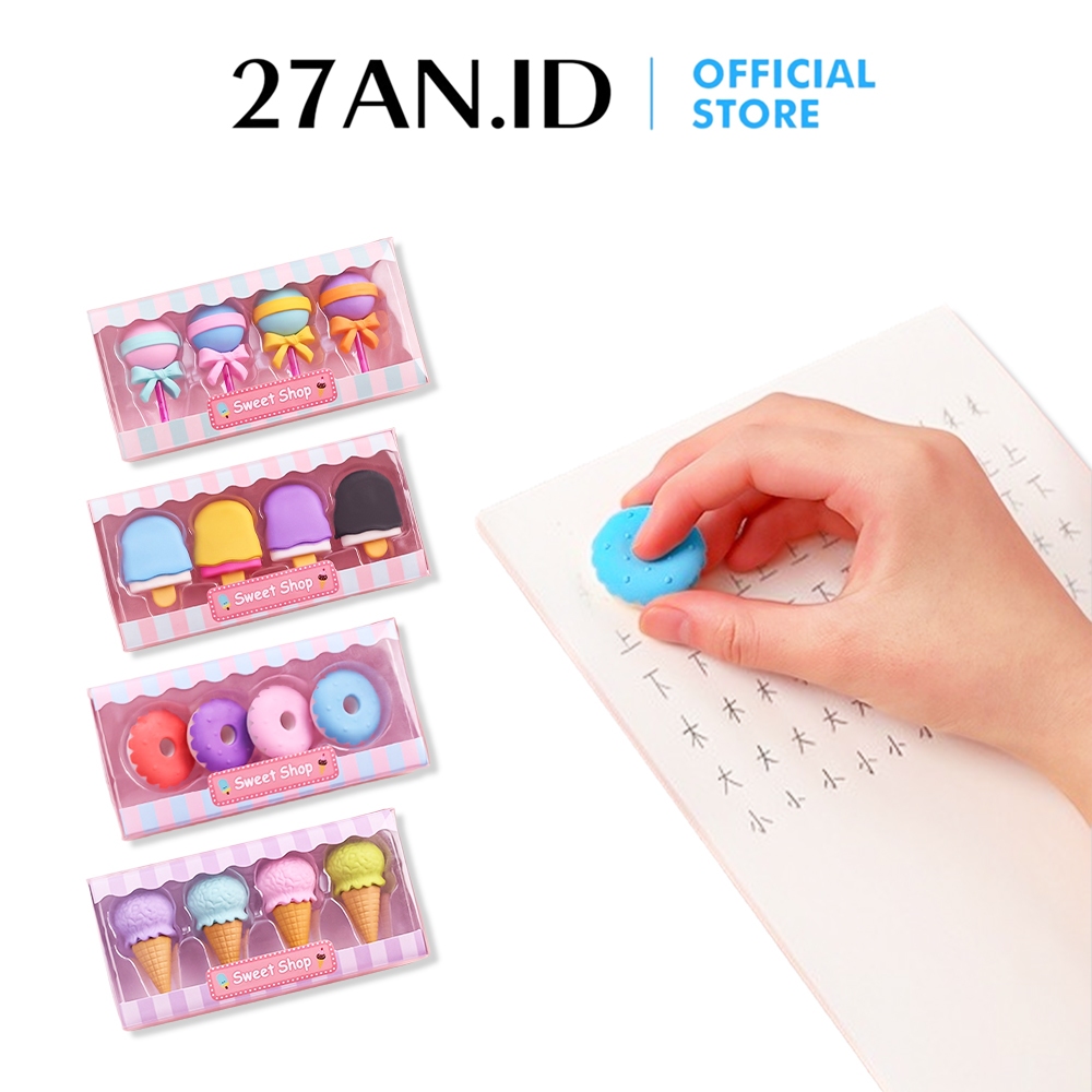 Jual ( 27AN.ID ) Penghapus Pensil H511 Penghapus Set 4 In 1 Model Cute ...
