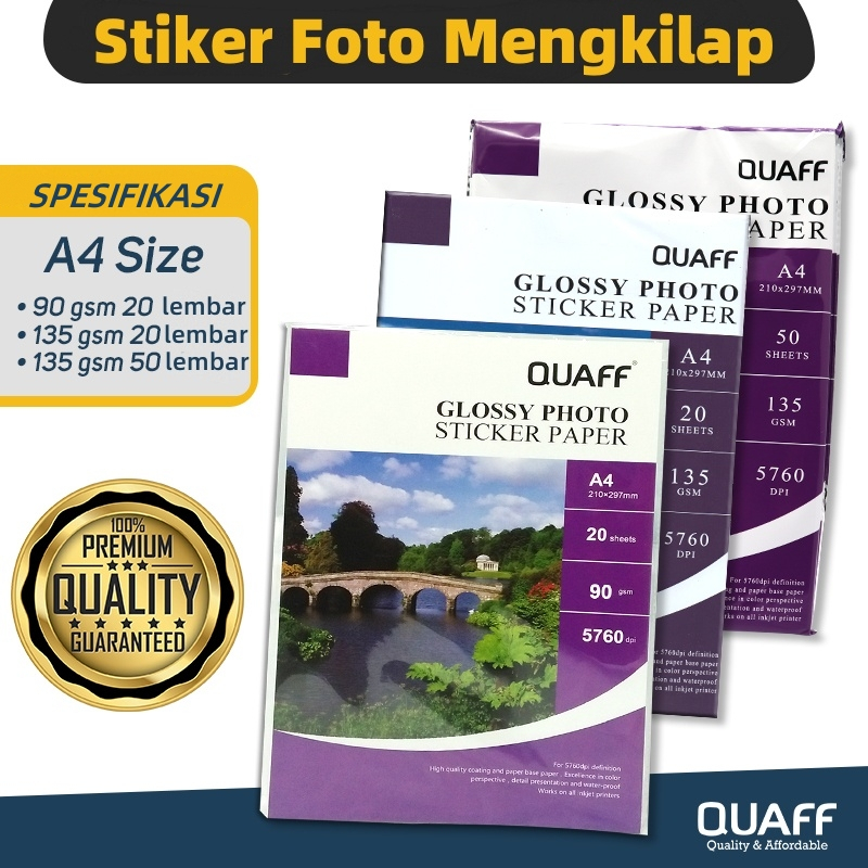 Jual Sticker Glossy Photo Paper A4 A3 (50 Lembar) / Kertas Foto Glossy ...