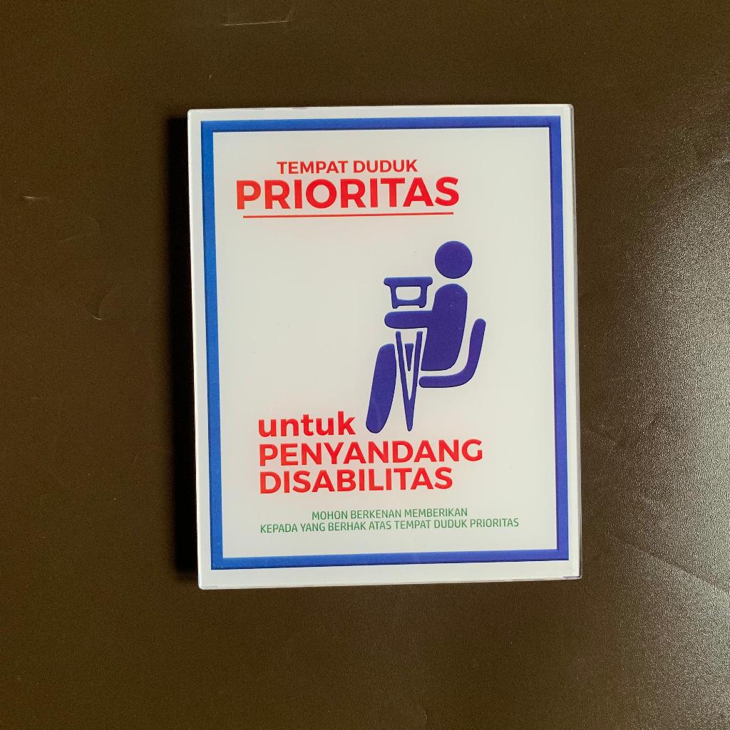 Jual Papan Akrilik Tempat Duduk Prioritas Penyandang Disabilitas ...
