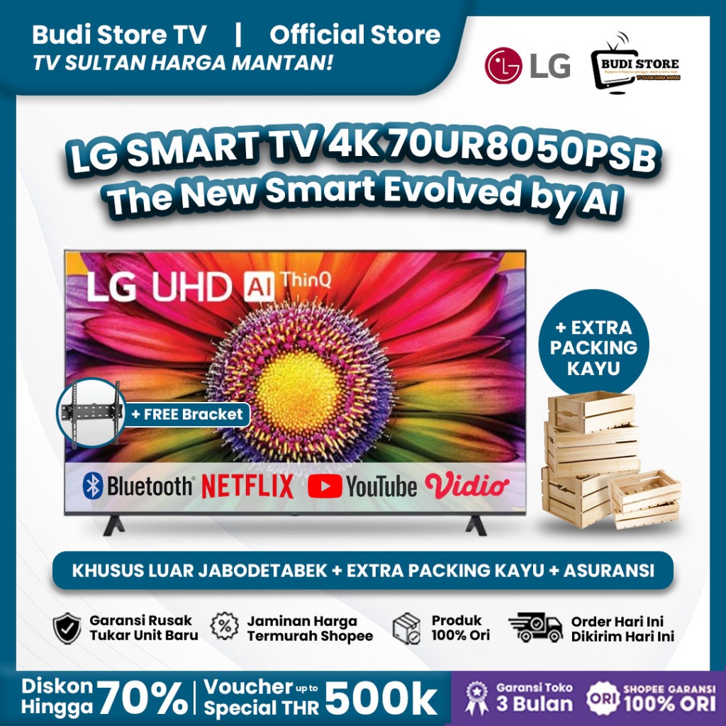 Jual [KHUSUS LUAR JABODETABEK] 70 inch NEW Smart TV 4K LG UHD UR8050PSB 100% ORIGINAL LG TV ...