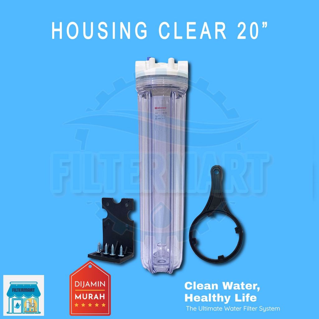 Jual HOUSING FILTER AIR 20 INCH NANOTEC DRAT 3/4 1 INCH / HOSING FILTER ...