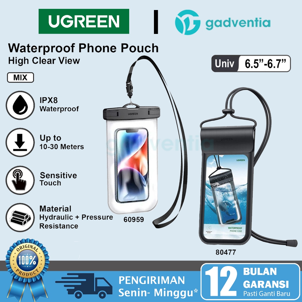 Jual UGREEN Waterproof Pouch Phone Case HP Sarung Pelindung HP Anti Air ...