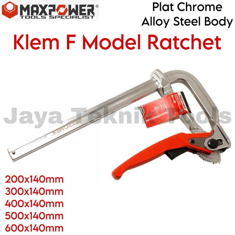 Jual Klem F Model Ratchet Maxpower Ratcheting F Clamp Gagang Tang 140 ...