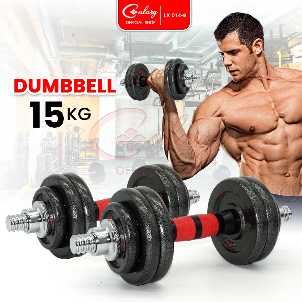 Jual 𝐂𝐀𝐋𝐀𝐑𝐘 Set Dumbell Barbel Max 15kg Tiang Angkat Besi Dumble 014-9 ...