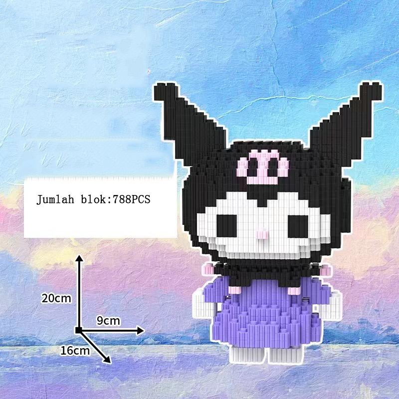 Jual JAKI Nano Blocks Gelatoni 3D Model BIG Kuromi \Beruang Stroberi ...