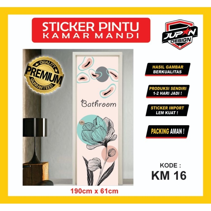 Jual sticker pintu kamar mandi motif flora aesthetic | Shopee Indonesia