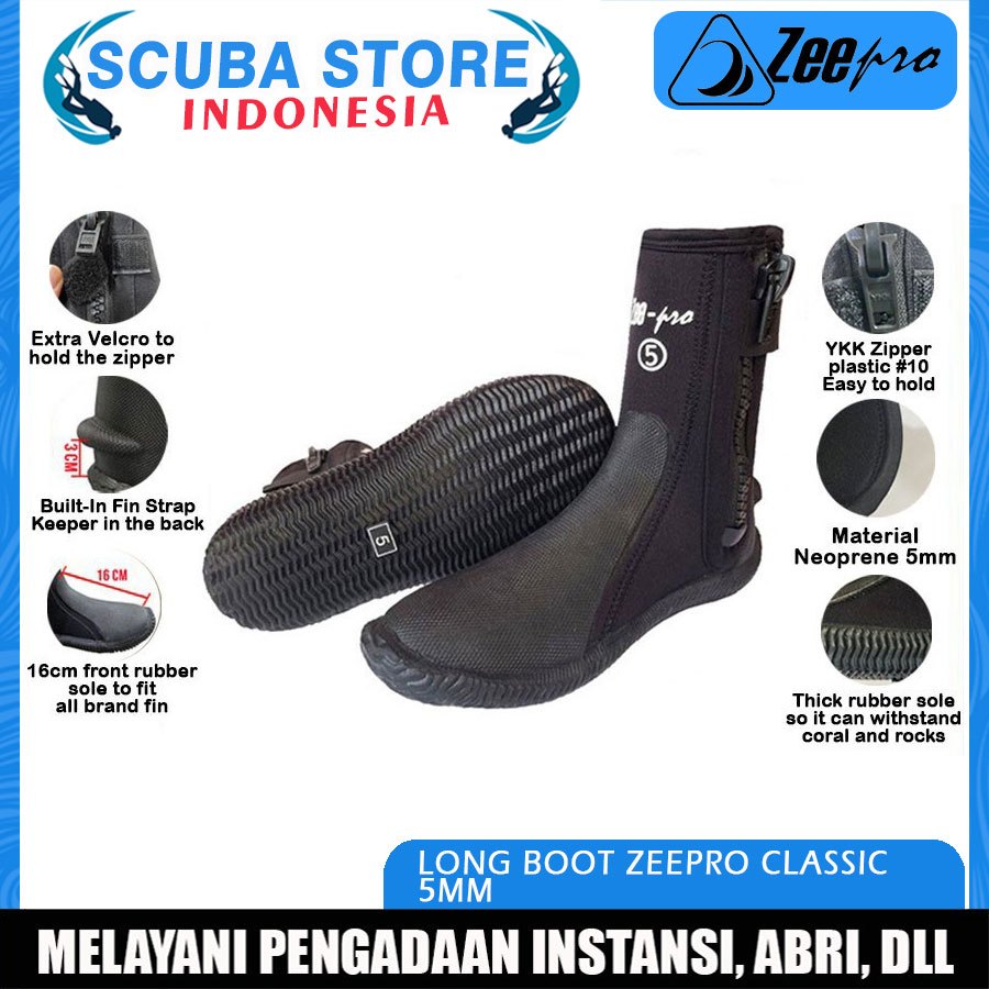 Jual Long Boot Booties Zeepro Classic 5mm Sepatu Pantai Karang Coral ...