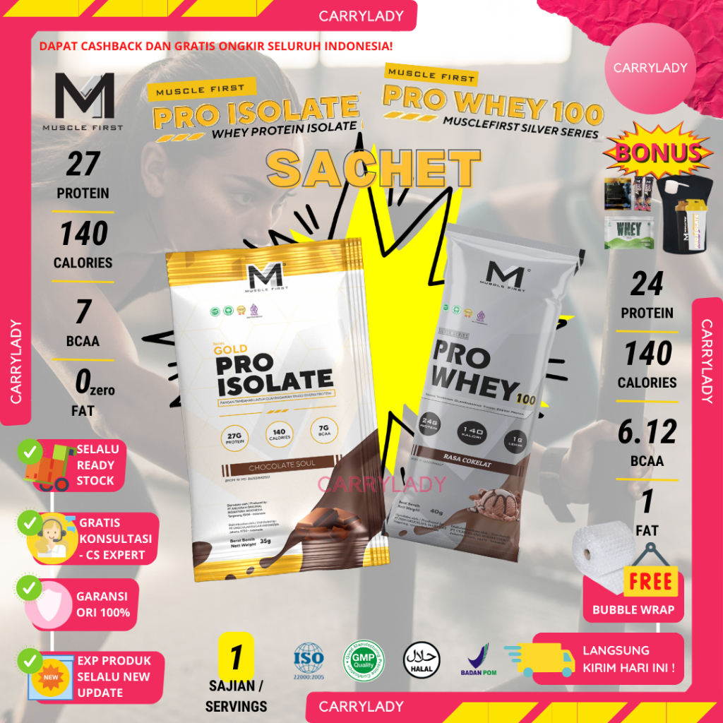 Jual M1 Muscle First Pro Whey Dan Isolate 1 Saset Ecer M1 ProWhey ...