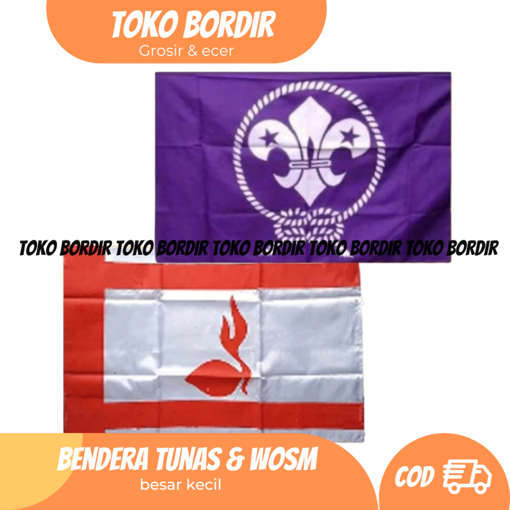 Jual bendera tunas kelapa / bendera pandu wosm / bendera Pramuka ...