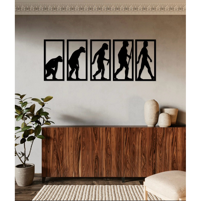 Jual Hiasan dinding isi set isi 5 panel (HUMAN EVOLUTION PROCES)/HIASAN ...