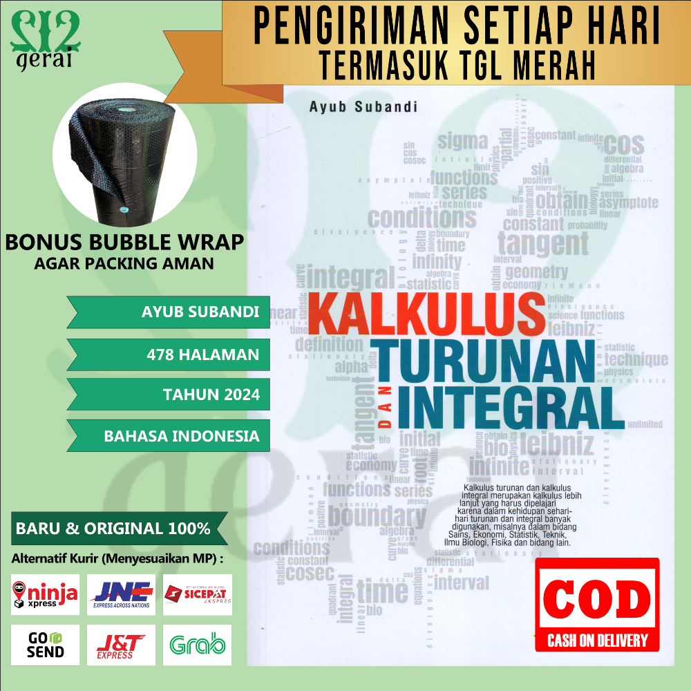 Jual BUKU KALKULUS TURUNAN DAN INTEGRAL AYUB SUBANDI HARGA MAHASISWA ...