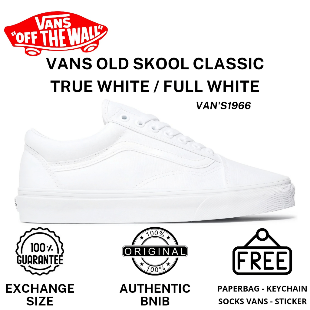 Jual Vans Old Skool Full White Vn000d3hw00 Original Shopee Indonesia