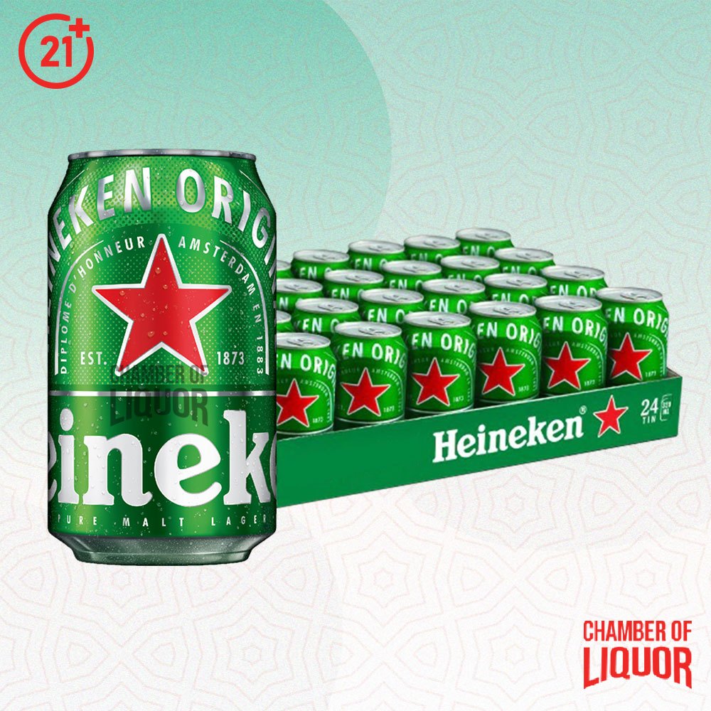 Jual HEINEKEN Pure Malt Lager Beer Can Bir 320ml - 1 karton isi 24 ...