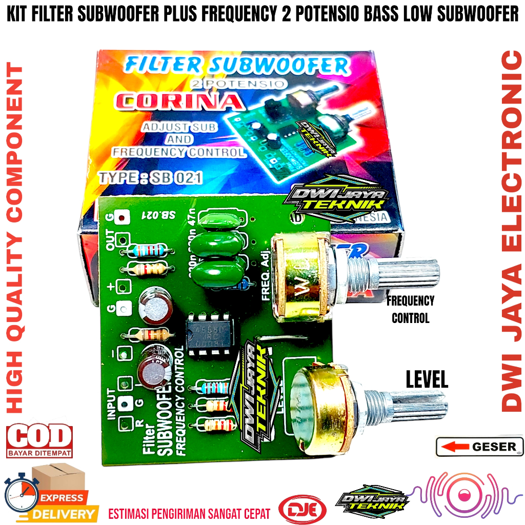 Jual KIT FILTER SUBWOOFER PLUS FREQUENCY 2 POTENSIO BASS LOW SUB WOOFER ...
