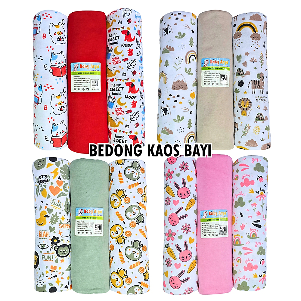 Jual 3 Pcs Bedong Bayi Polos Motif Lucu SNI 110x90 Lembut Halus Selimut ...