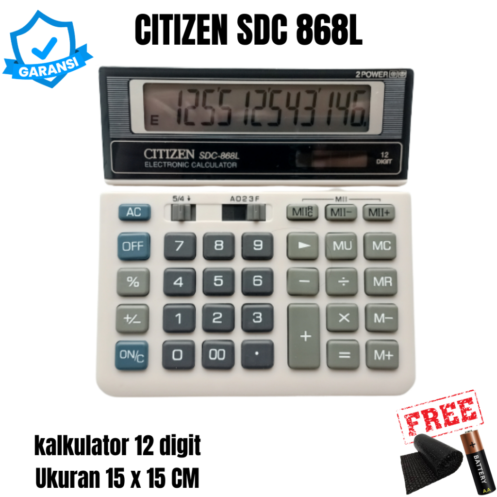 Jual Kalkulator SDC 868L Dagang Toko Besar Awet 12 Digit Memory Dual ...