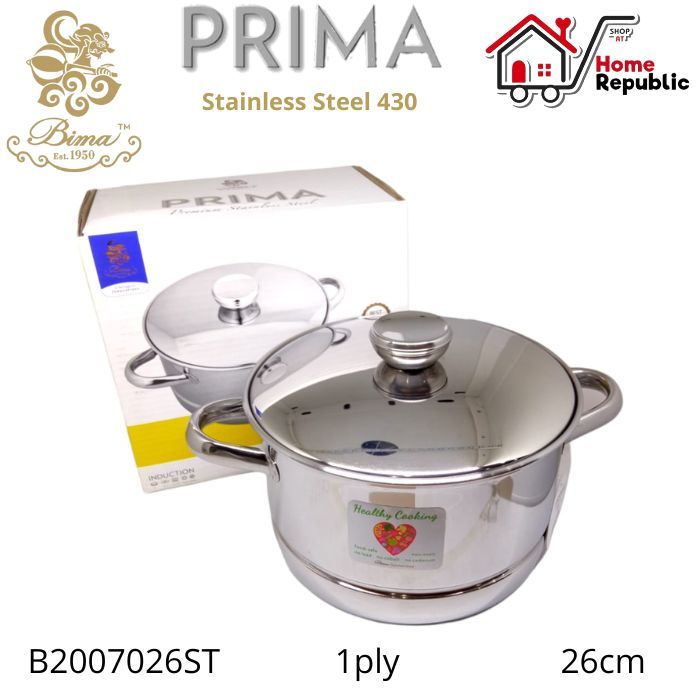 Jual BIMA PRIMA PANCI KUKUSAN LANGSENG HIGHPOT STEAMER 26CM B2007026ST ...