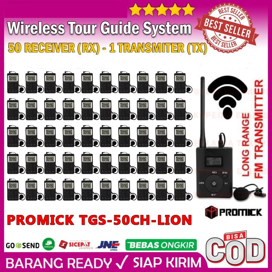 Jual Wireless Tour Guide Interpreter System Audio Haji Umroh 1TX - 50CH LION RECEIVER | Shopee ...
