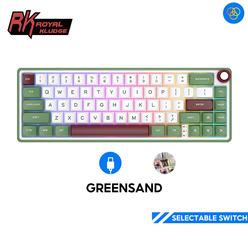 Jual Royal Kludge RK R65 Green 66 key Wired Gaming Keyboard | Shopee Indonesia