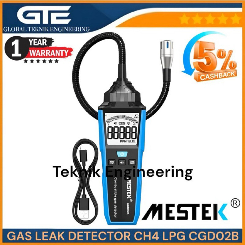 Jual Gas Leak Detector CH4LPG Methane Ethane Monitor Mestek CGD02B lpg ...