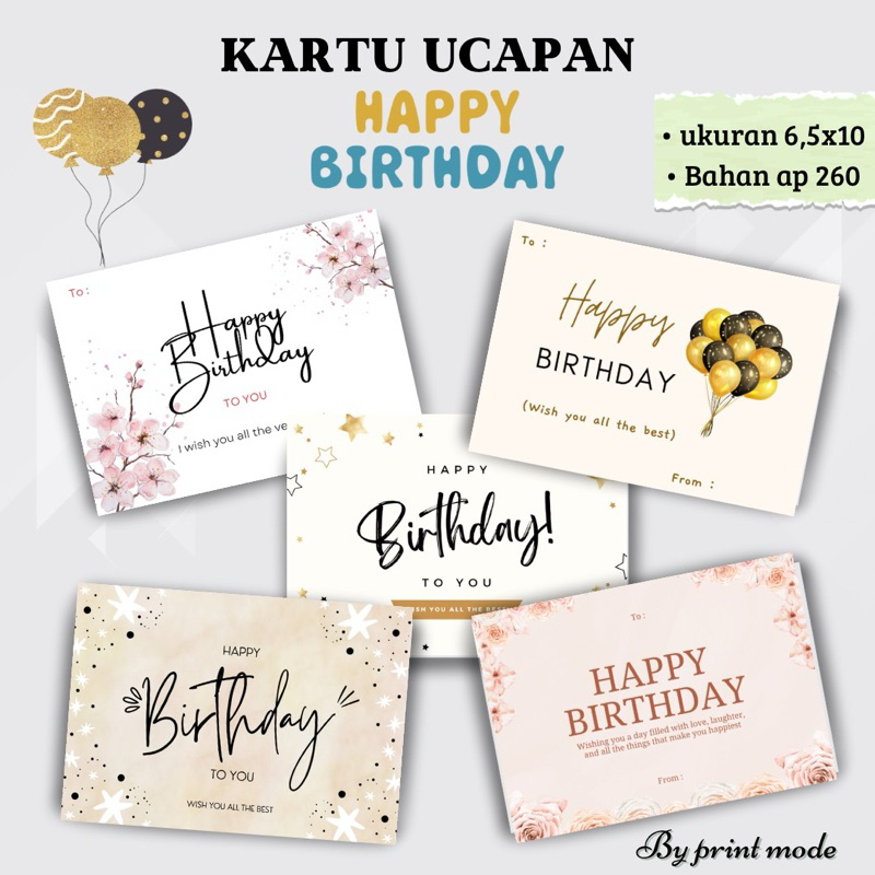 Jual GREETING CARD happy birthday ukuran 10x6,5 cm -kartu ucapan ...