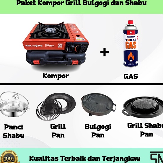 Jual WNT Kompor Portable Paket Barbeque Grill Paket Suki Shabu Plus ...