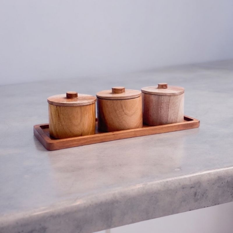 Jual TEMPAT BUMBU 3 SET PCS - TEMPAT GULA GARAM MERICA 3 JAR - TOPLES ...