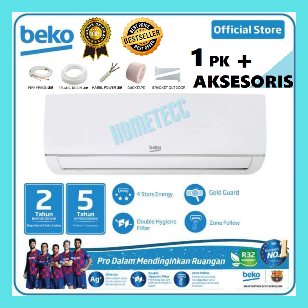 Jual BEKO AC 1PK STANDART R32 BSFSA090 BSFSA091 + AKSESORIS | Shopee ...