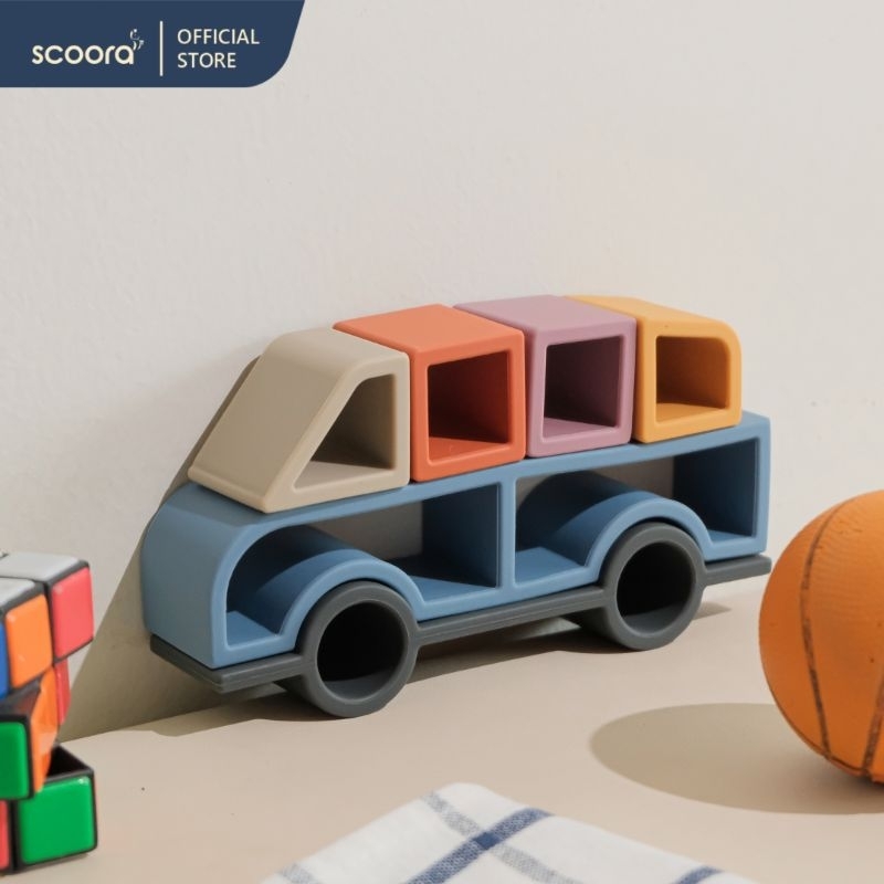 Jual SCOORA Silicone Stacker Bus Mainan Edukasi Anak | Shopee Indonesia