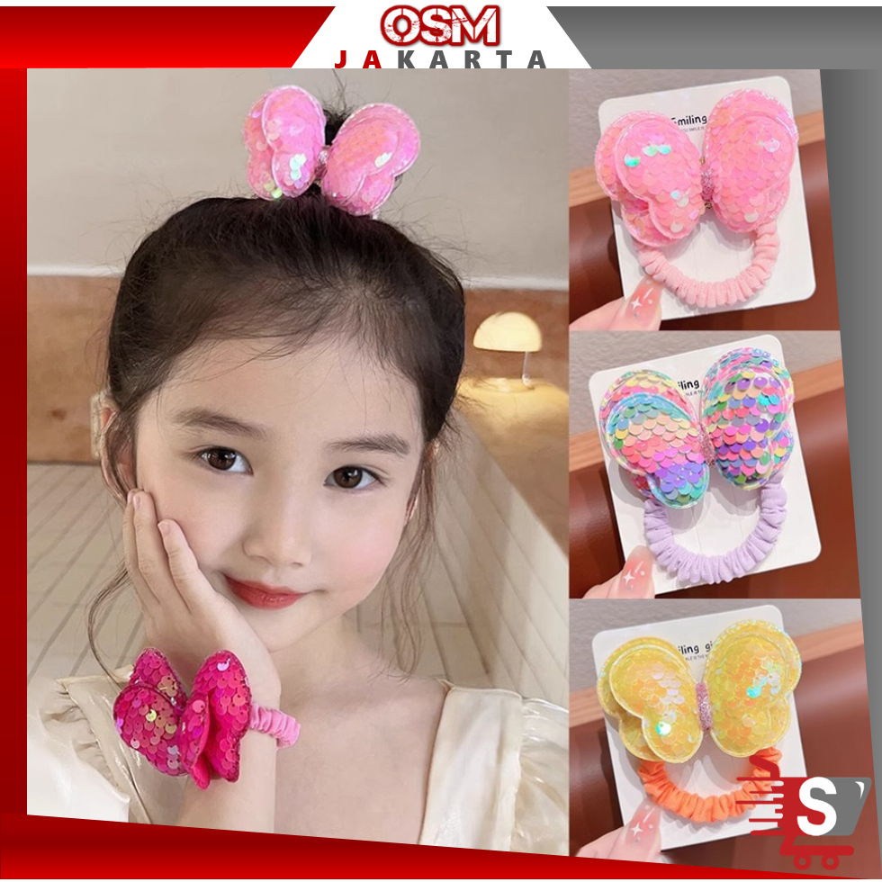 Jual OSM JKT F6223 Ikat Rambut Anak Motif Pita / Kunciran Rambut Manik ...