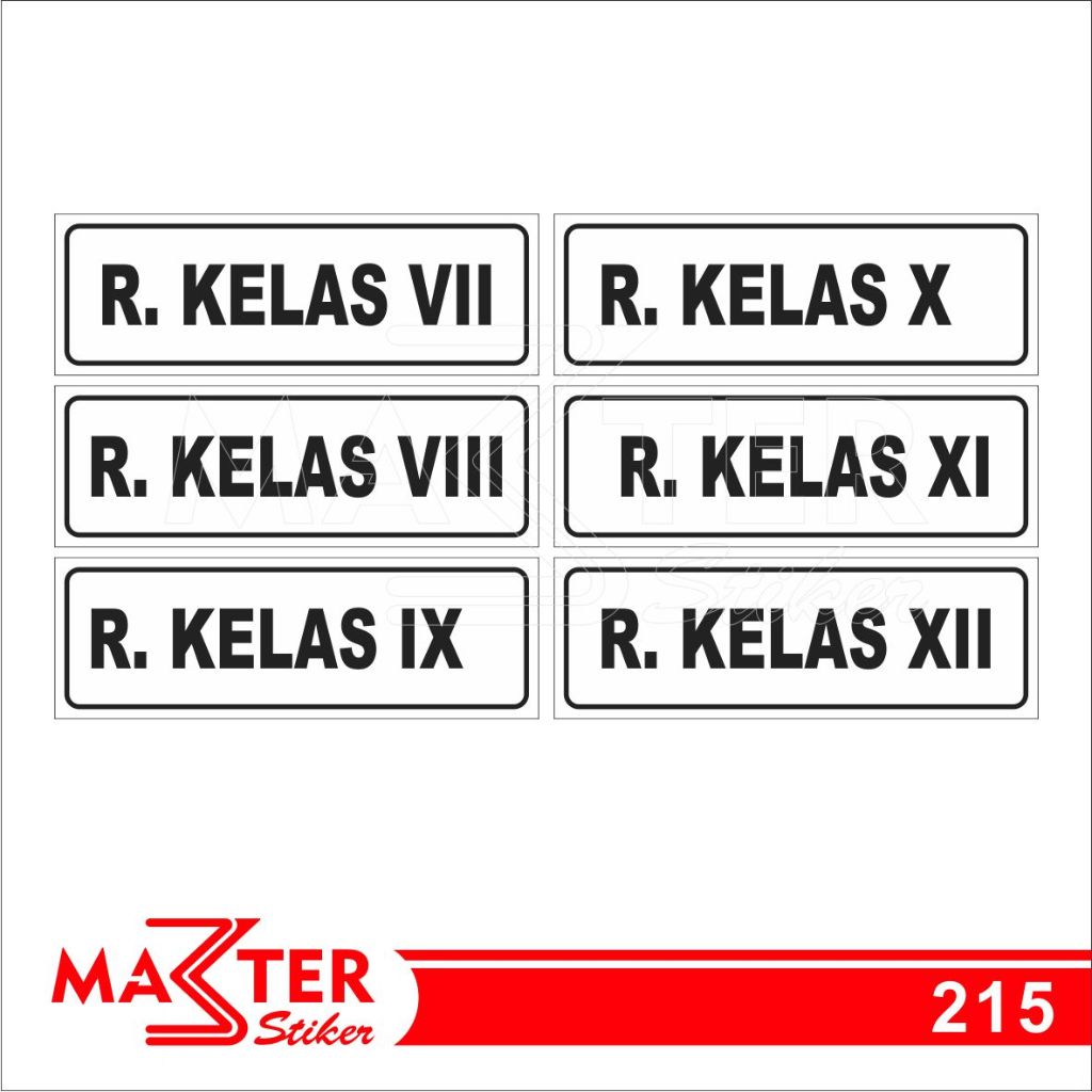 Jual 215 - Stiker Nama Ruangan Kelas di Sekolah, Sticker Vinyl, Premium ...