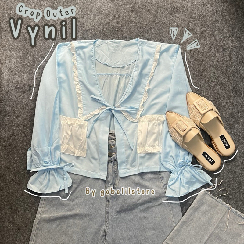 Jual Vynil Cardigan Crop Outer Pita Korean Looks By Gobelilstore ...