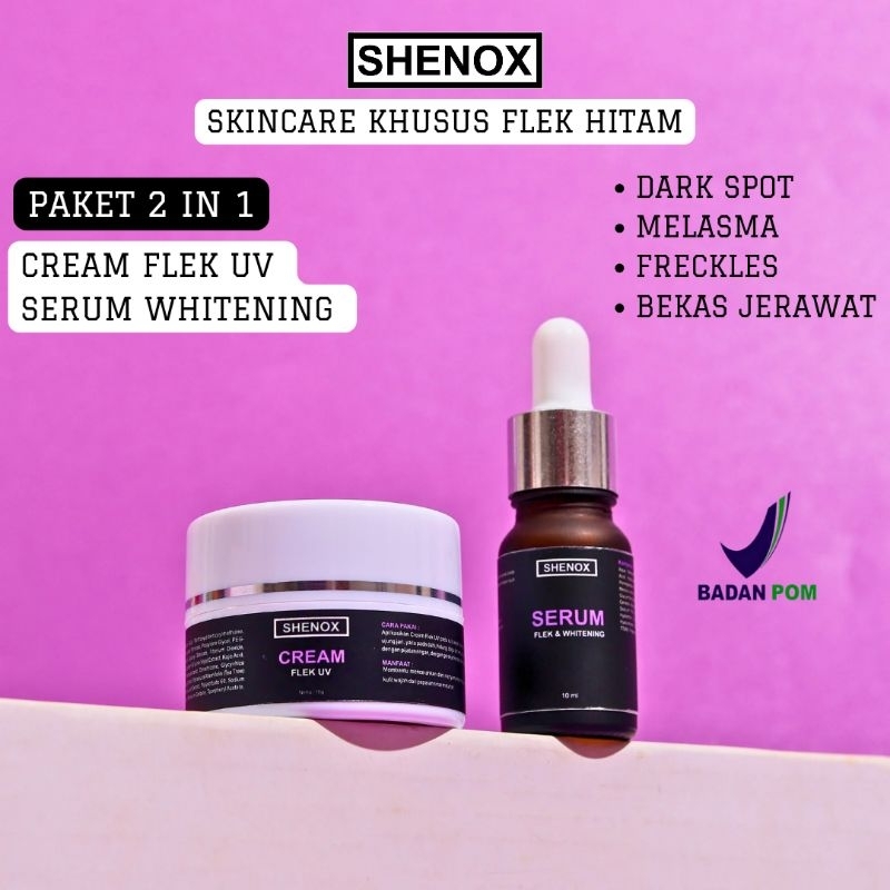 Jual Shenox Skincare Flek Hitam 2 in 1 Cream Flek Membandel dan Serum Penghilang Flek di Wajah ...