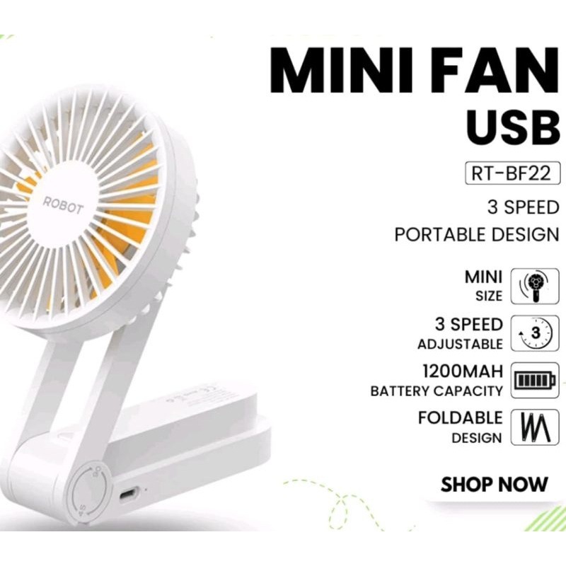 Jual Kipas Angin Mini Robot RT-BF22 1200Mah Garansi 1Tahun Resmi warna ...