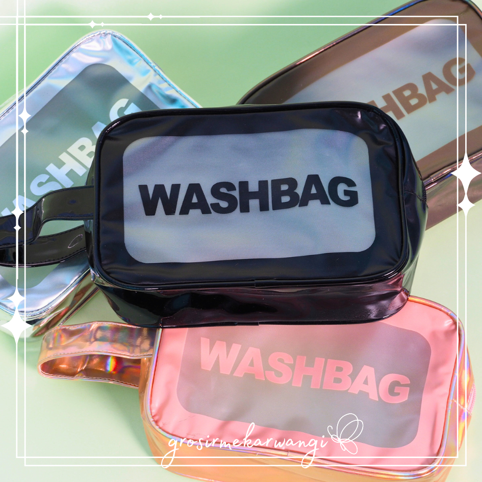 Jual Dompet Kosmetik Washbag Bahan Tebal Elastis Toiletry Pouch Make up ...
