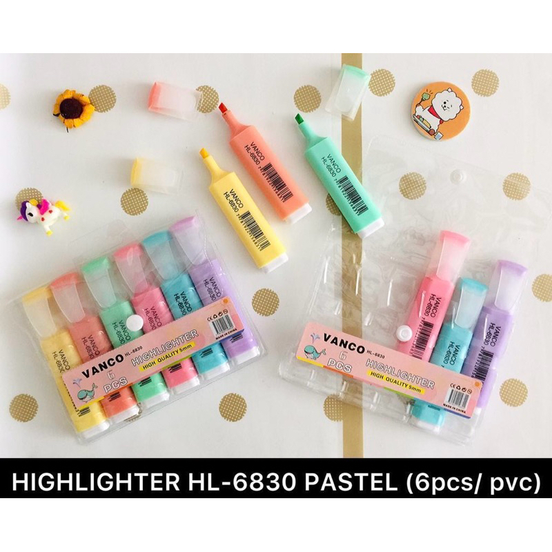 Jual HIGHLIGHTER STABILO HL-6830 VANCO PASTEL (set) | Shopee Indonesia