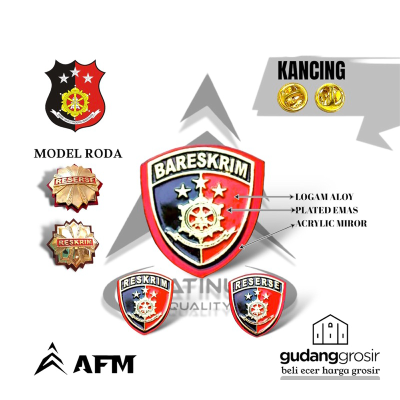 Jual Pin Kancing | RESERSE | RESKRIM | BARESKRIM | RODA RESERSE | RODA ...