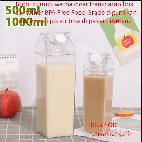 Jual Botol minum warna clear transparan box container BPA Free Food ...