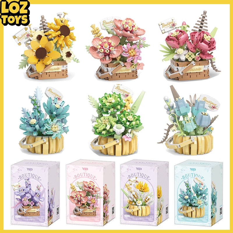 Jual LOZTOYS Mainan Balok Bricks 3D Puzzle Bunga Mawar Pot Sunflower ...